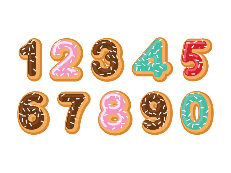 Donut Alphabet Clipart, Cookies Alphabet Vector Png Svg Eps Ai, Bakery ...