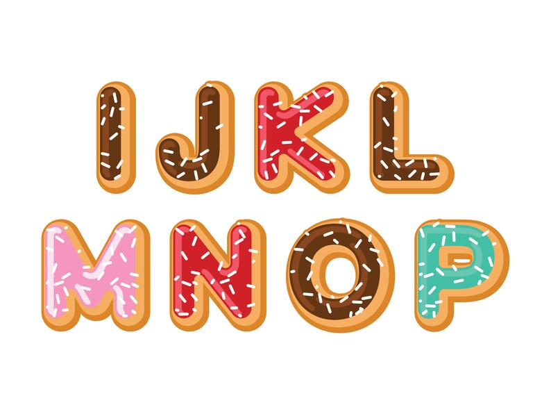 Donut Alphabet Clipart, Cookies Alphabet Vector Png Svg Eps Ai, Bakery ...