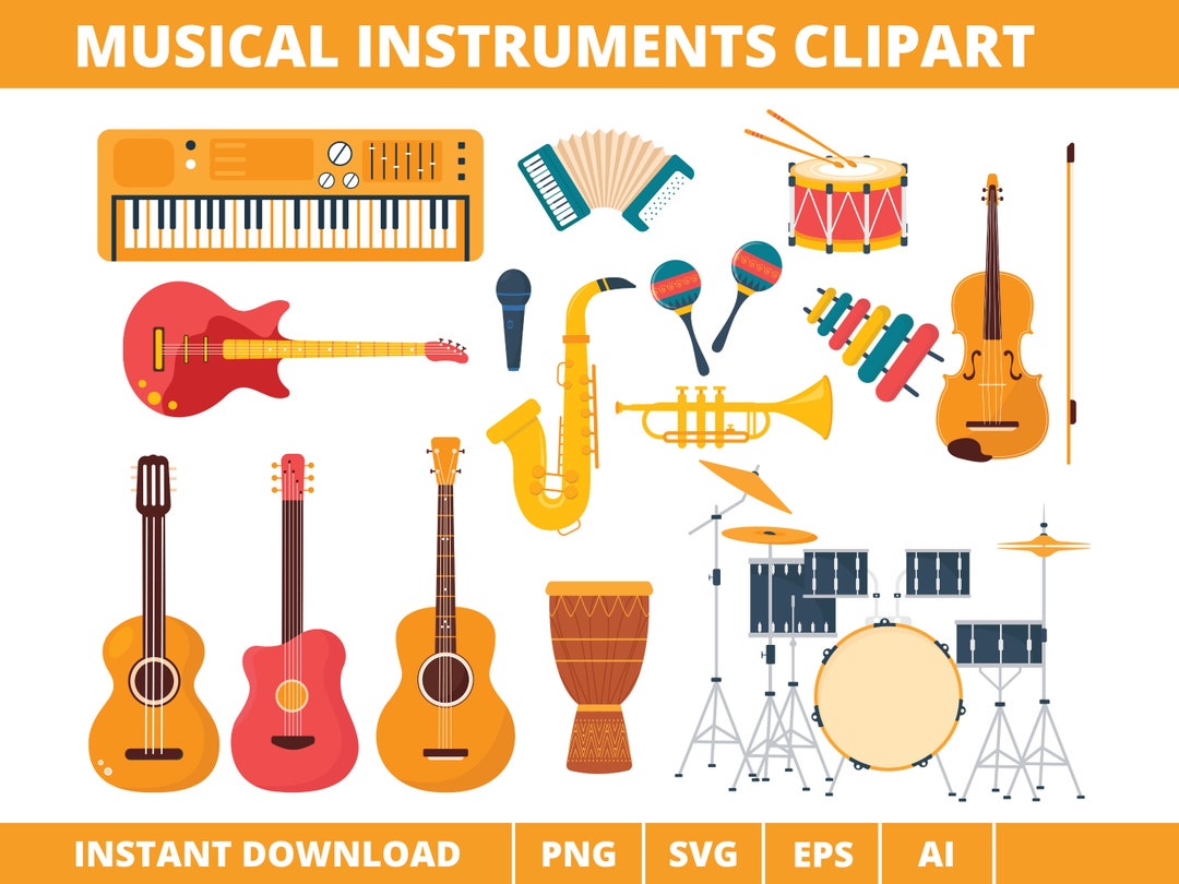 Musical Instruments Clip Art, Musical Instruments Vector Png Svg Eps Ai ...