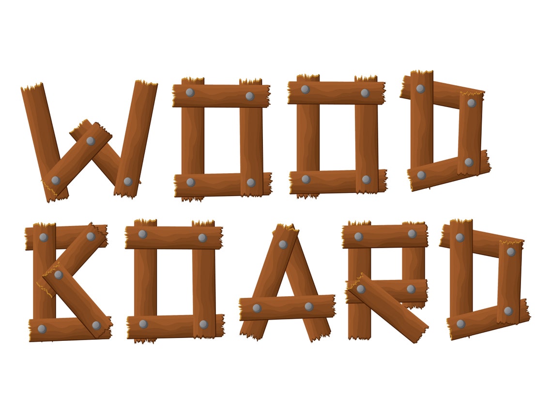 Wood Board Alphabet Clipart, Wood Alphabet Vector Png Svg Eps Ai, Wood ...