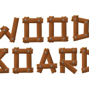 Wood Board Alphabet Clipart, Wood Alphabet Vector Png Svg Eps Ai, Wood ...