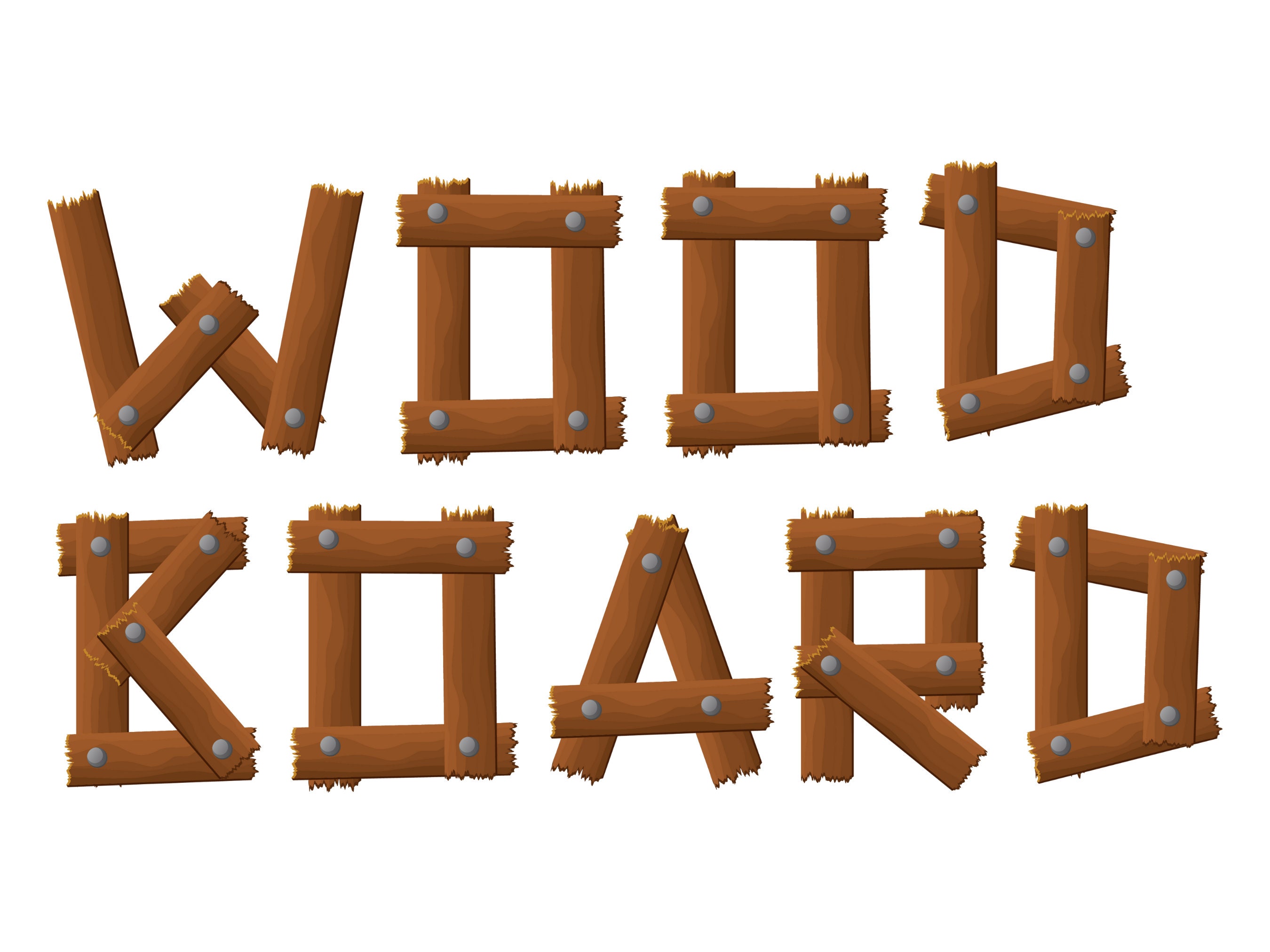 Wood Board Alphabet Clipart, Wood Alphabet Vector Png Svg Eps Ai, Wood ...