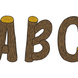 Round Wood Alphabet Clipart, Wood Alphabet Vector Png Svg Eps Ai, Wood ...