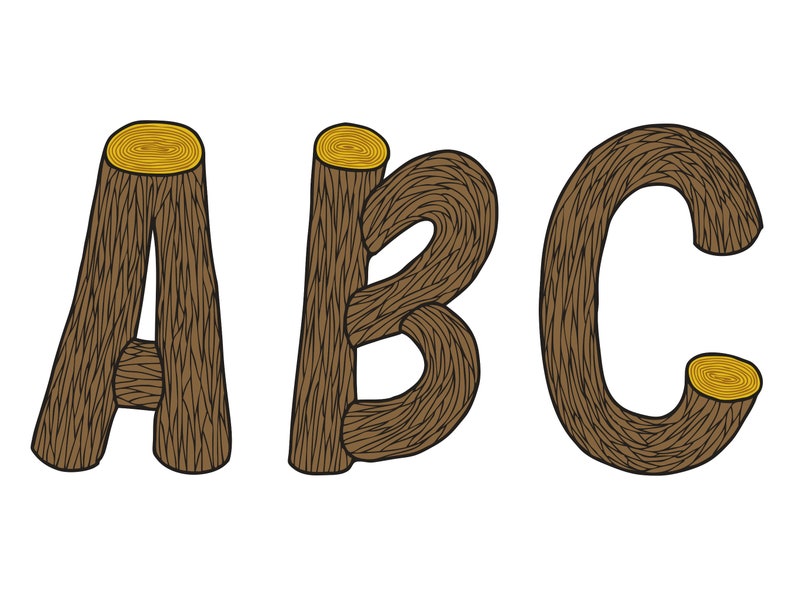 Round Wood Alphabet Clipart, Wood Alphabet Vector Png Svg Eps Ai, Wood ...