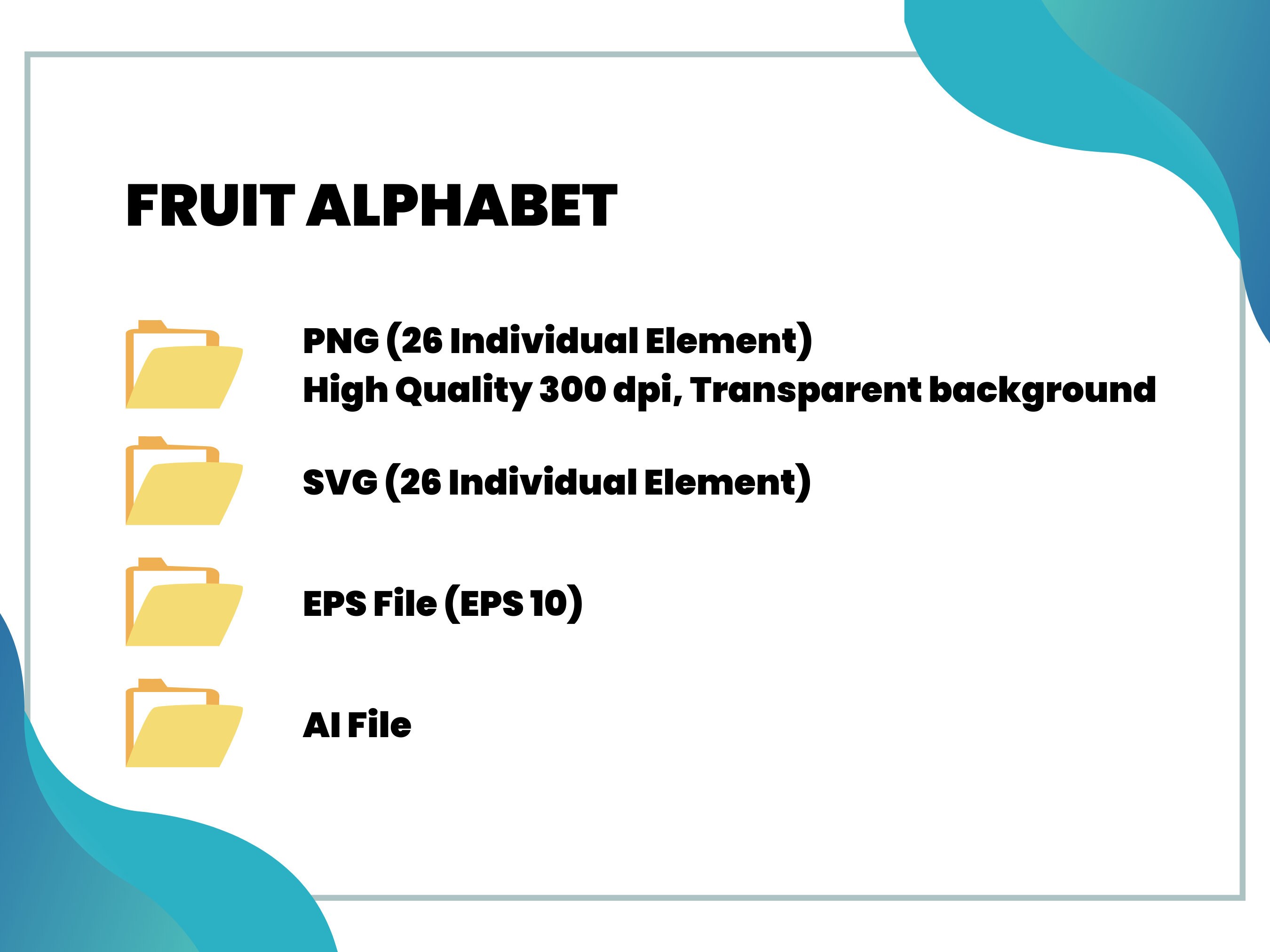 Fruit Alphabet Clipart, Fresh Fruit Alphabet Vector Png Svg Eps Ai ...