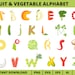 Fruit and Vegetable Alphabet Clipart, Fruit and Vegetable Alphabet ...