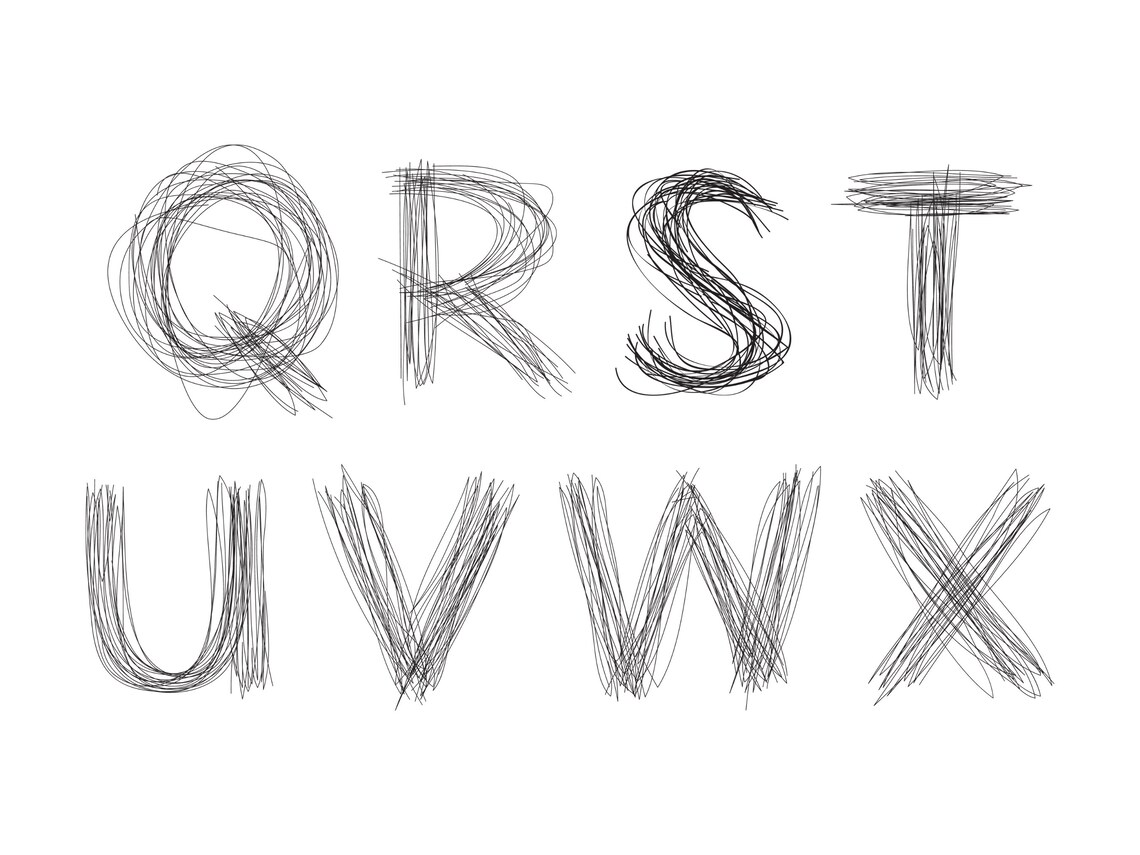 Hand Drawn Sketch Alphabet Clipart Sketch Alphabet Vector Png - Etsy