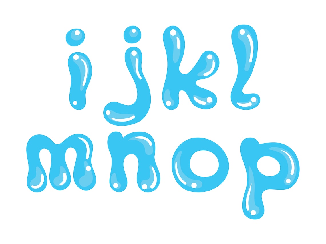 Water Alphabet Clipart, Water Splash Alphabet Vector Png Svg Eps Ai ...