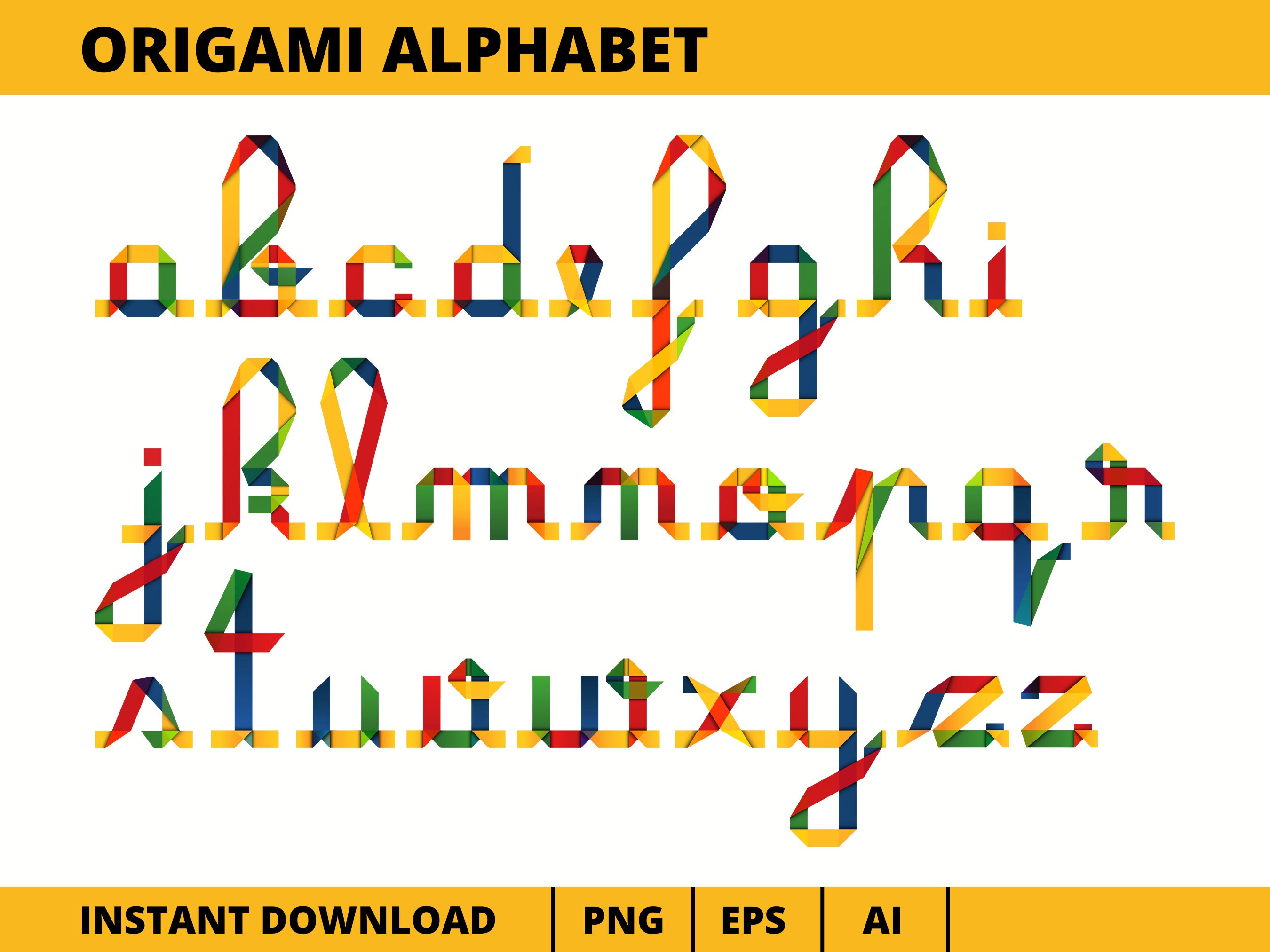 Origami Letters Vector