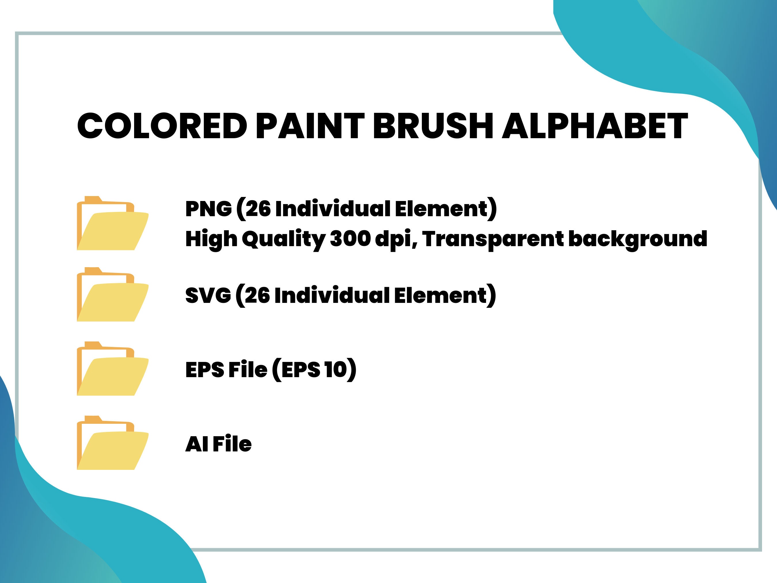 Colored Paint Brush Alphabet Clipart, Paint Brush Alphabet Vector Png ...