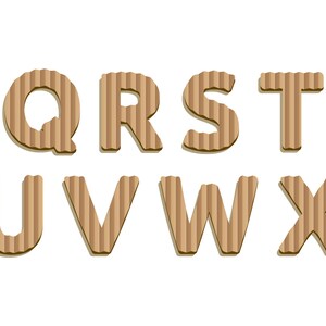 Cardboard Alphabet Clipart, Craft Alphabet Vector Png Svg Eps Ai, Beige ...