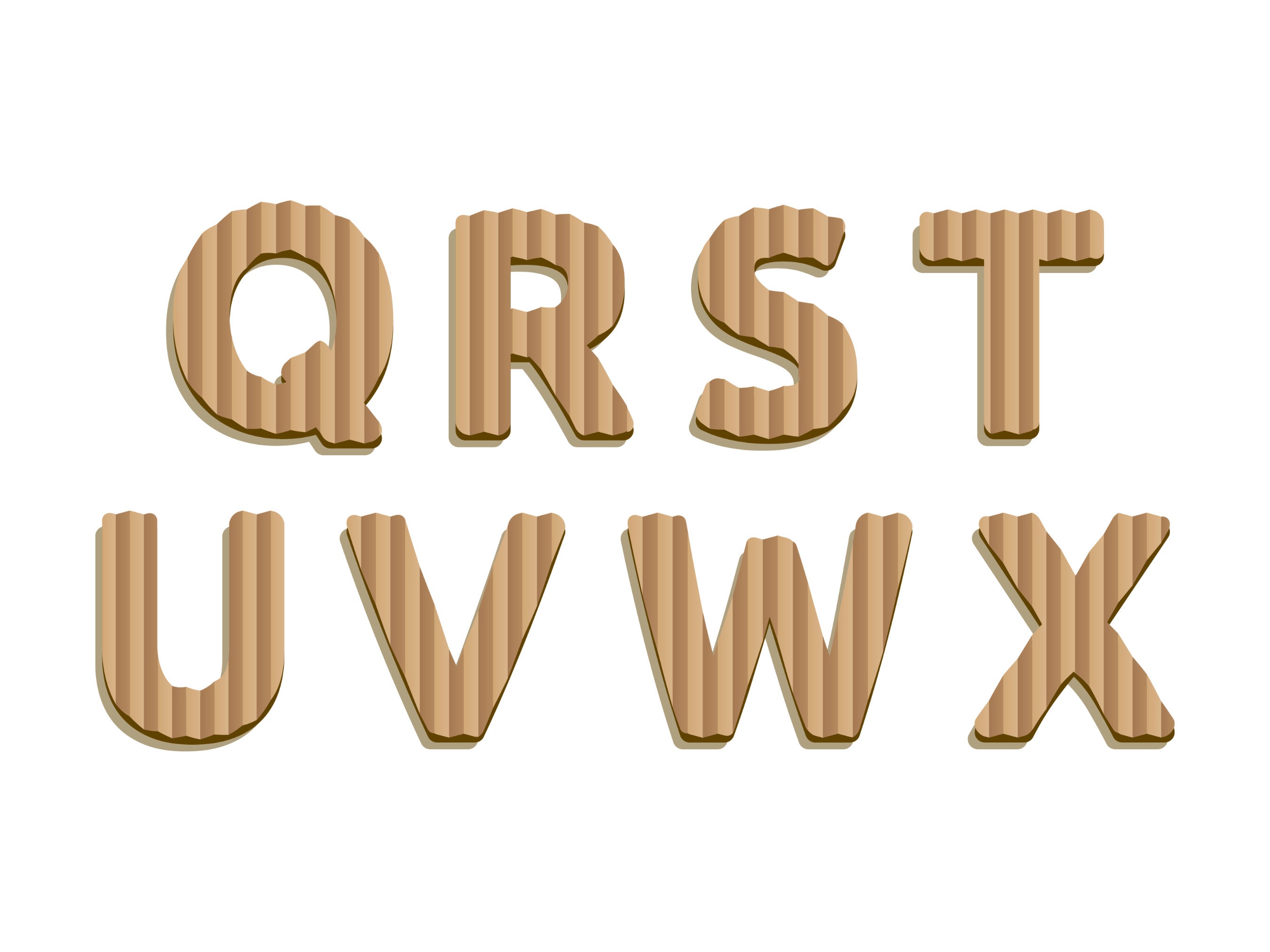 Cardboard Alphabet Clipart, Craft Alphabet Vector Png Svg Eps Ai, Beige ...