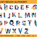 Paint Brush Alphabet Clipart, Water Color Brush Alphabet Vector Png Svg ...
