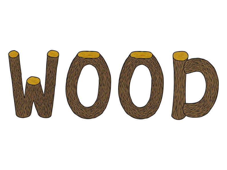 Round Wood Alphabet Clipart, Wood Alphabet Vector Png Svg Eps Ai, Wood ...