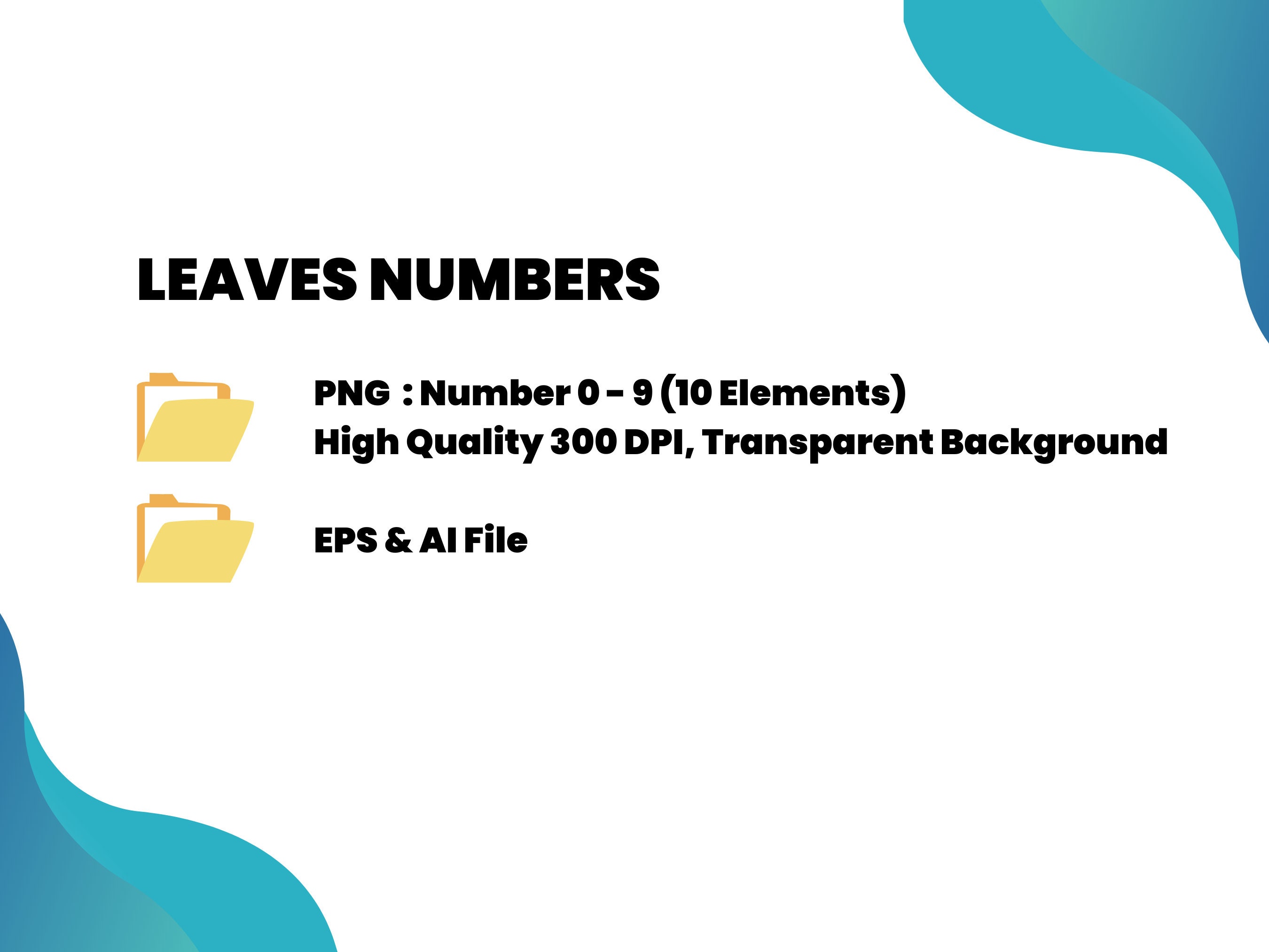 Leaves Numbers, Leaf Numberal Vector Png Eps Ai, Plant Numers ...