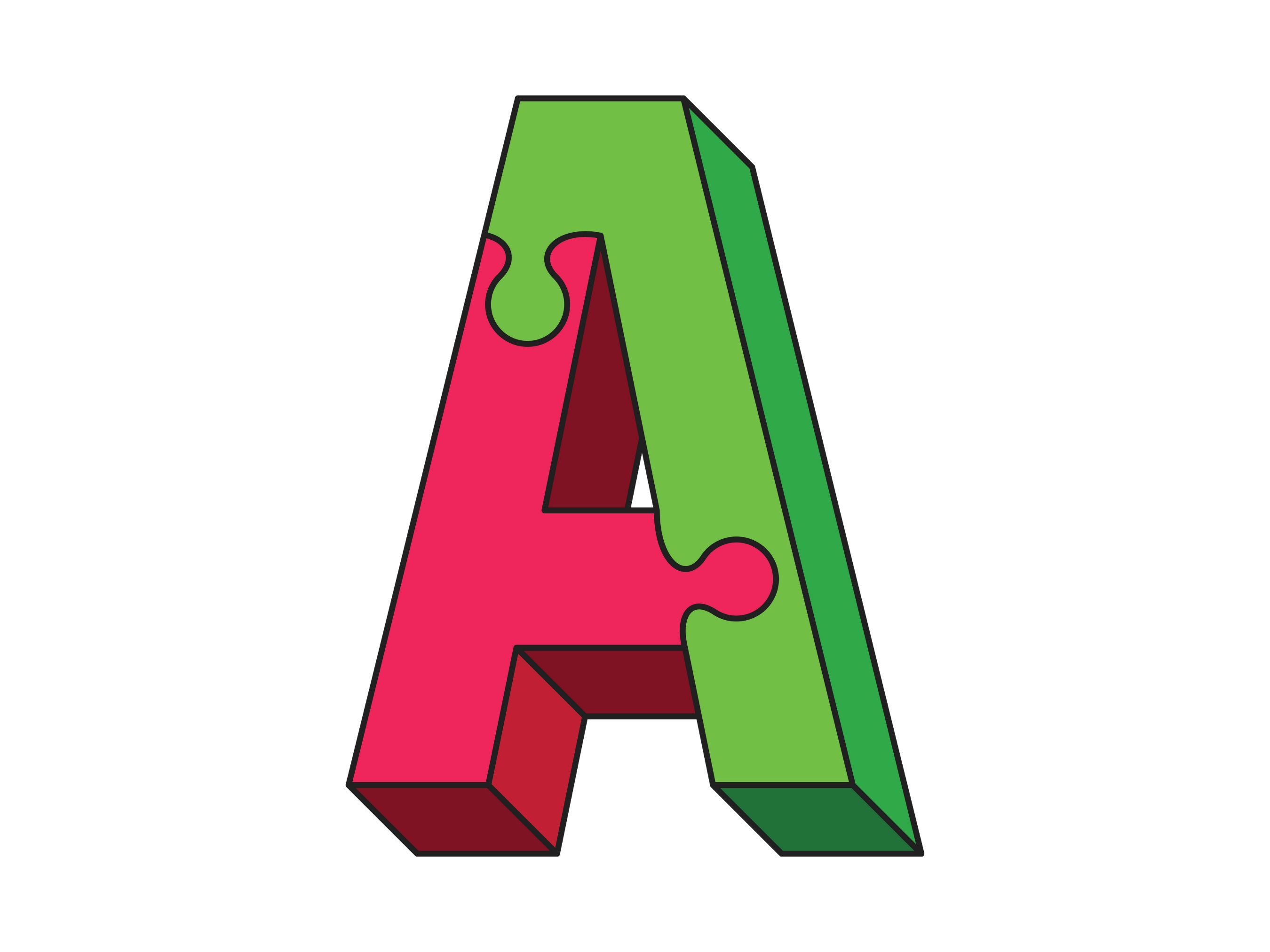Puzzle Alphabet Clipart, Jigsaw Alphabet Vector Png Svg Eps Ai, 3D ...