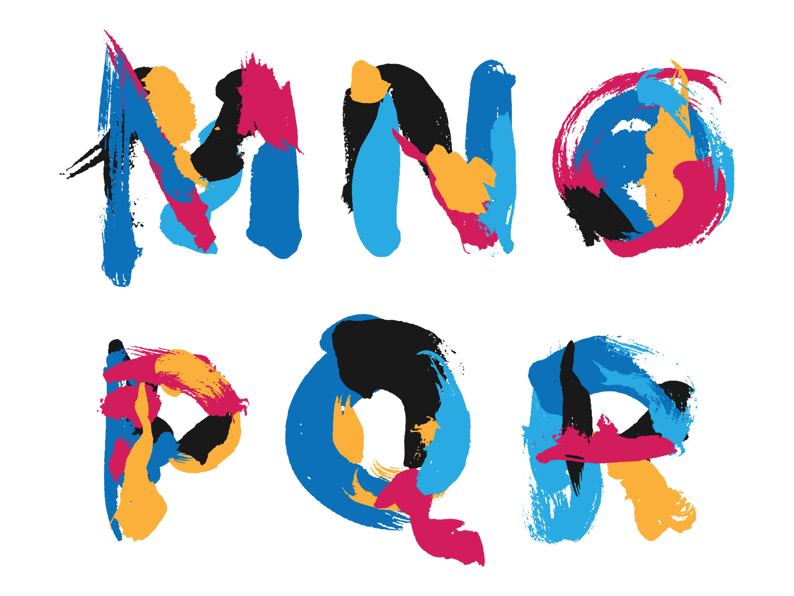 Paint Brush Alphabet Clipart, Water Color Brush Alphabet Vector Png Svg ...