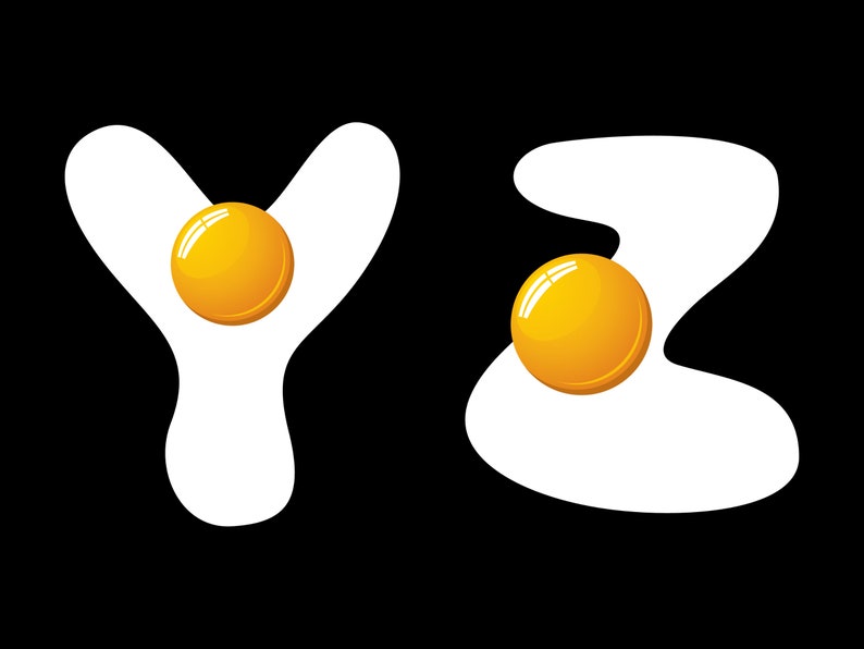 Fried Egg Alphabet Clipart, Sunny Side Alphabet Vector Png Svg Eps Ai ...