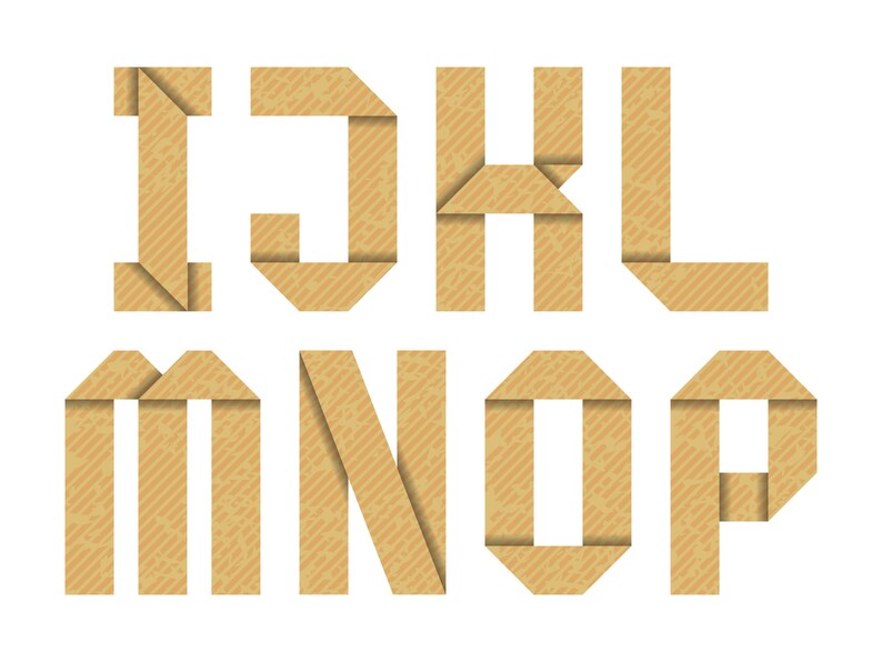 Old Paper Origami Alphabet Clipart, Folding Paper Alphabet Vector Png ...