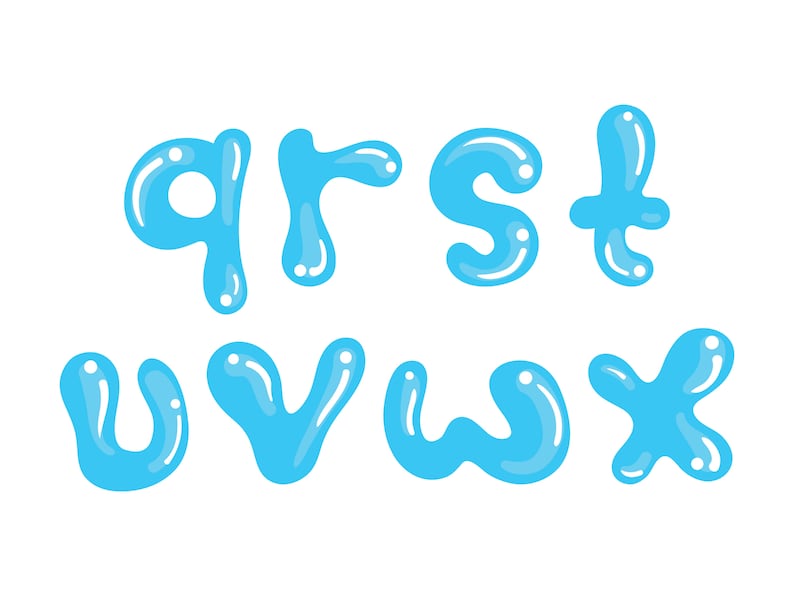 Water Alphabet Clipart, Water Splash Alphabet Vector Png Svg Eps Ai ...