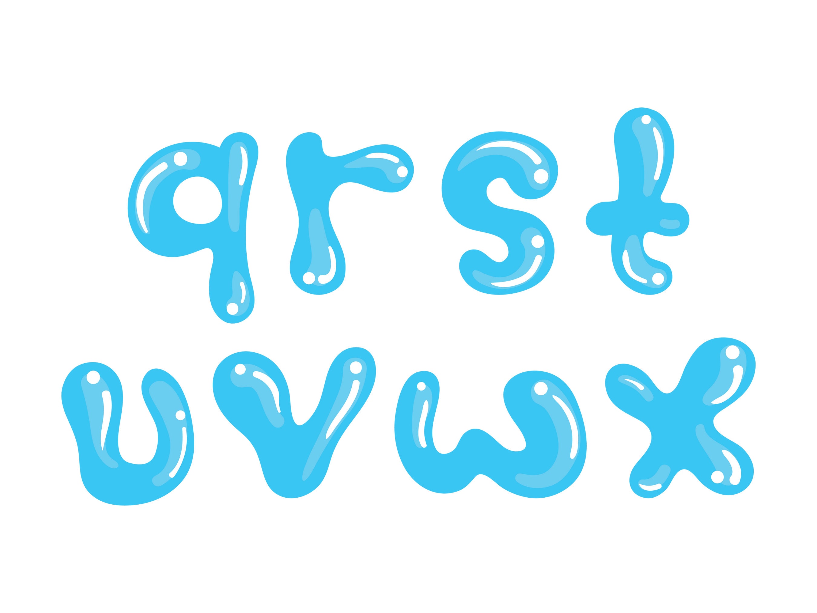 Water Alphabet Clipart, Water Splash Alphabet Vector Png Svg Eps Ai ...