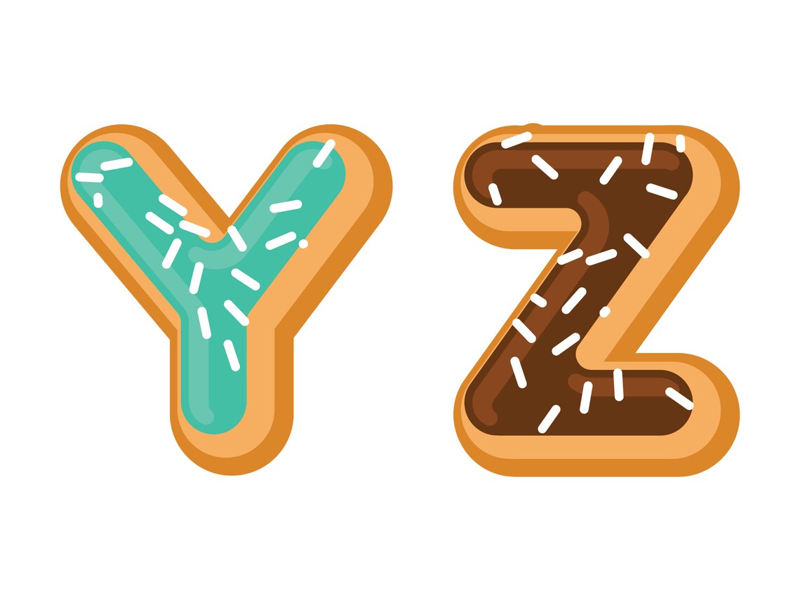 Donut Alphabet Clipart, Cookies Alphabet Vector Png Svg Eps Ai, Bakery ...