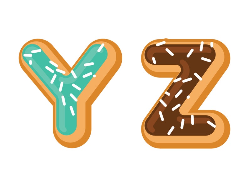 Donut Alphabet Clipart, Cookies Alphabet Vector Png Svg Eps Ai, Bakery ...