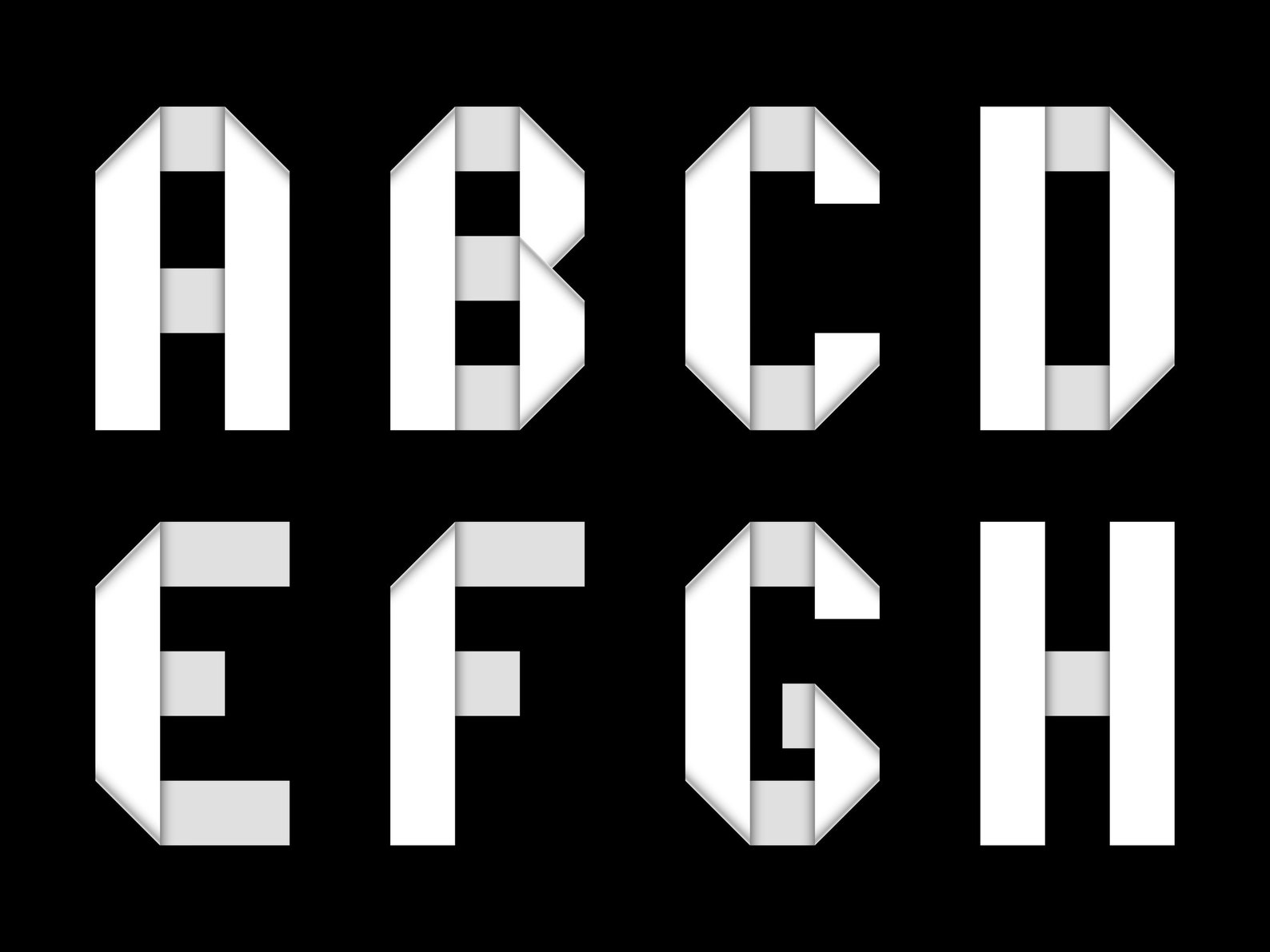 Origami Paper Alphabet Clipart, Folding Paper Alphabet Vector Png Svg ...