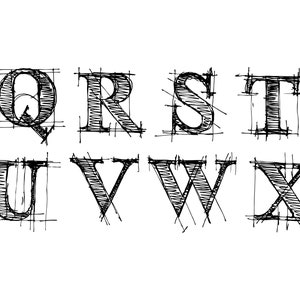 Hand Drawn Sketch Alphabet Clipart, Sketch Alphabet Vector Png Svg Eps ...