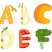 Fruit and Vegetable Alphabet Clipart, Fruit and Vegetable Alphabet ...