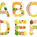 Fruit Alphabet Clipart, Fresh Fruit Alphabet Vector Png Svg Eps Ai ...