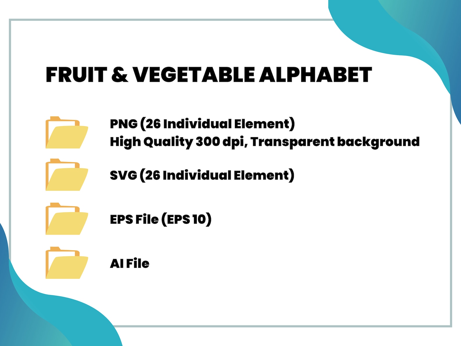 Fruit and Vegetable Alphabet Clipart, Fruit and Vegetable Alphabet ...
