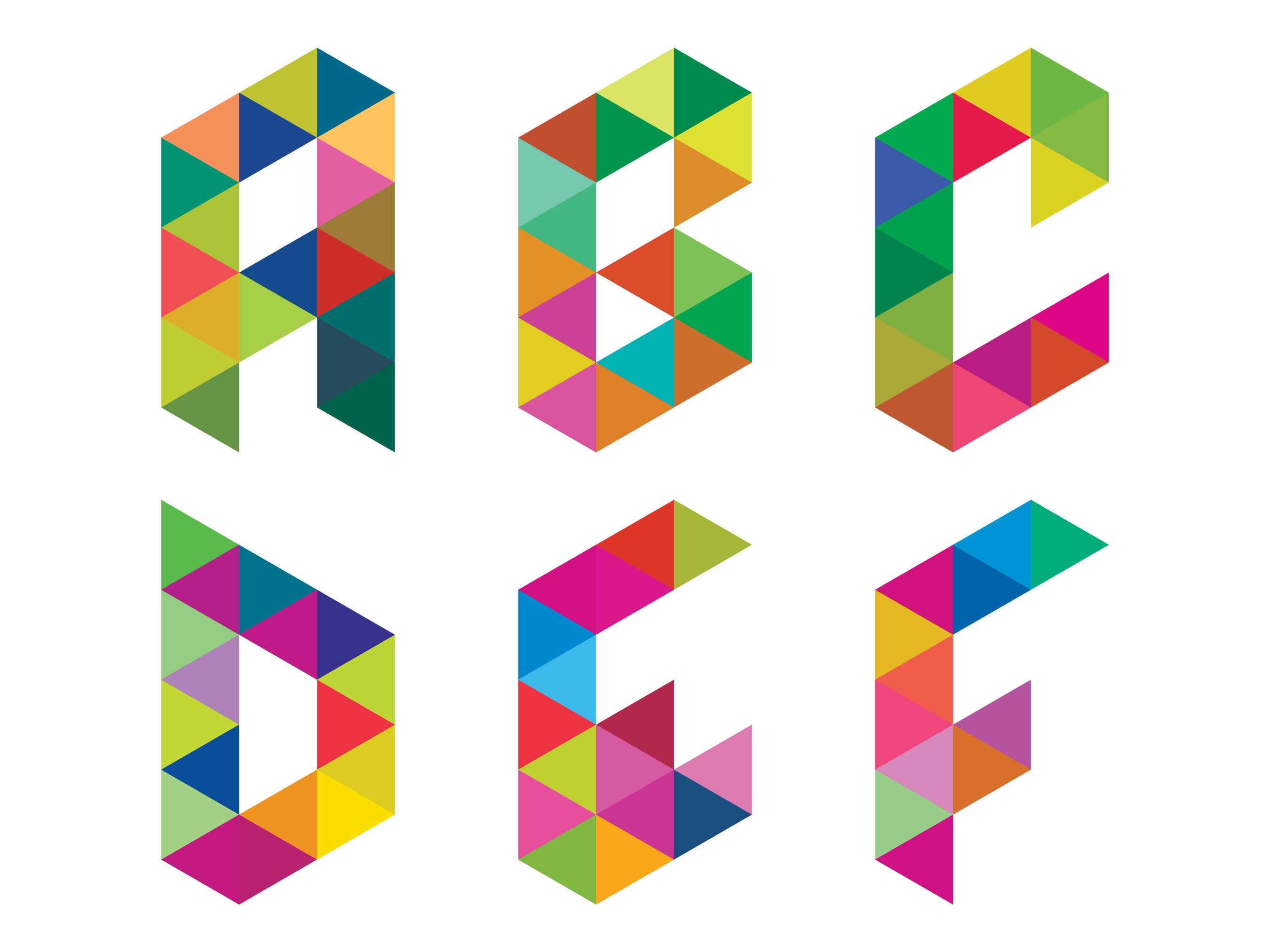 Triangle Colorful Alphabet Clipart, Geometric Alphabet Vector Png Svg ...