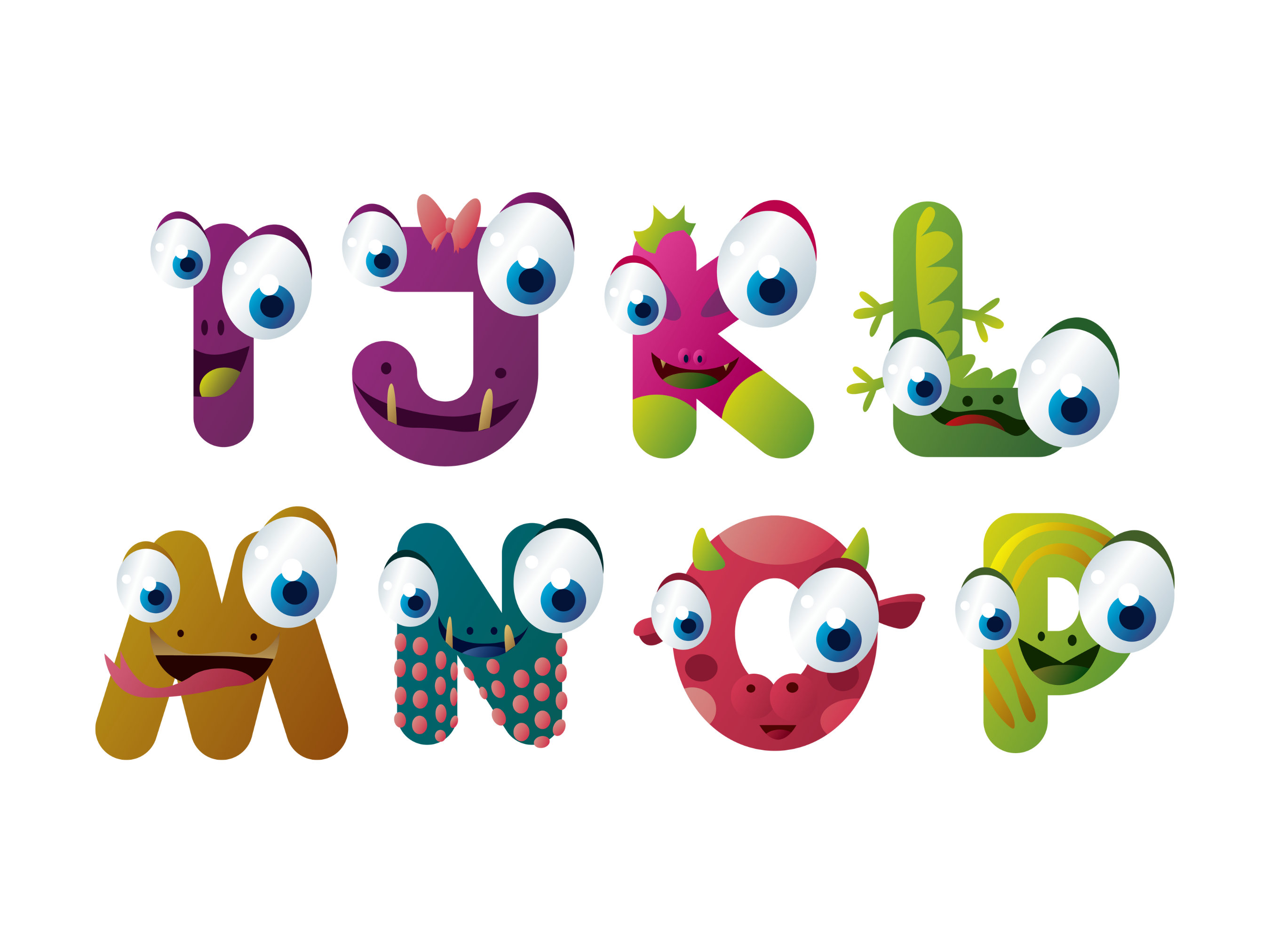 Funny Monster Alphabet Clipart, Cute Monster Alphabet Vector Png Svg ...