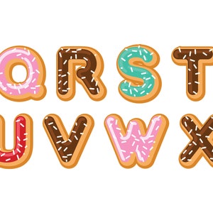 Donut Alphabet Clipart, Cookies Alphabet Vector Png Svg Eps Ai, Bakery ...