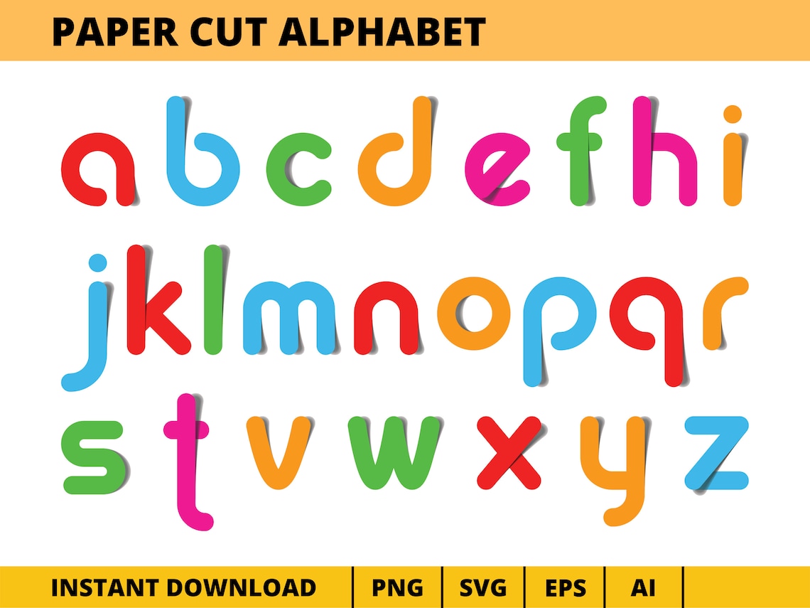 Paper Cut Alphabet Clipart, Paper Cut Alphabet Vector Png Svg Eps Ai ...