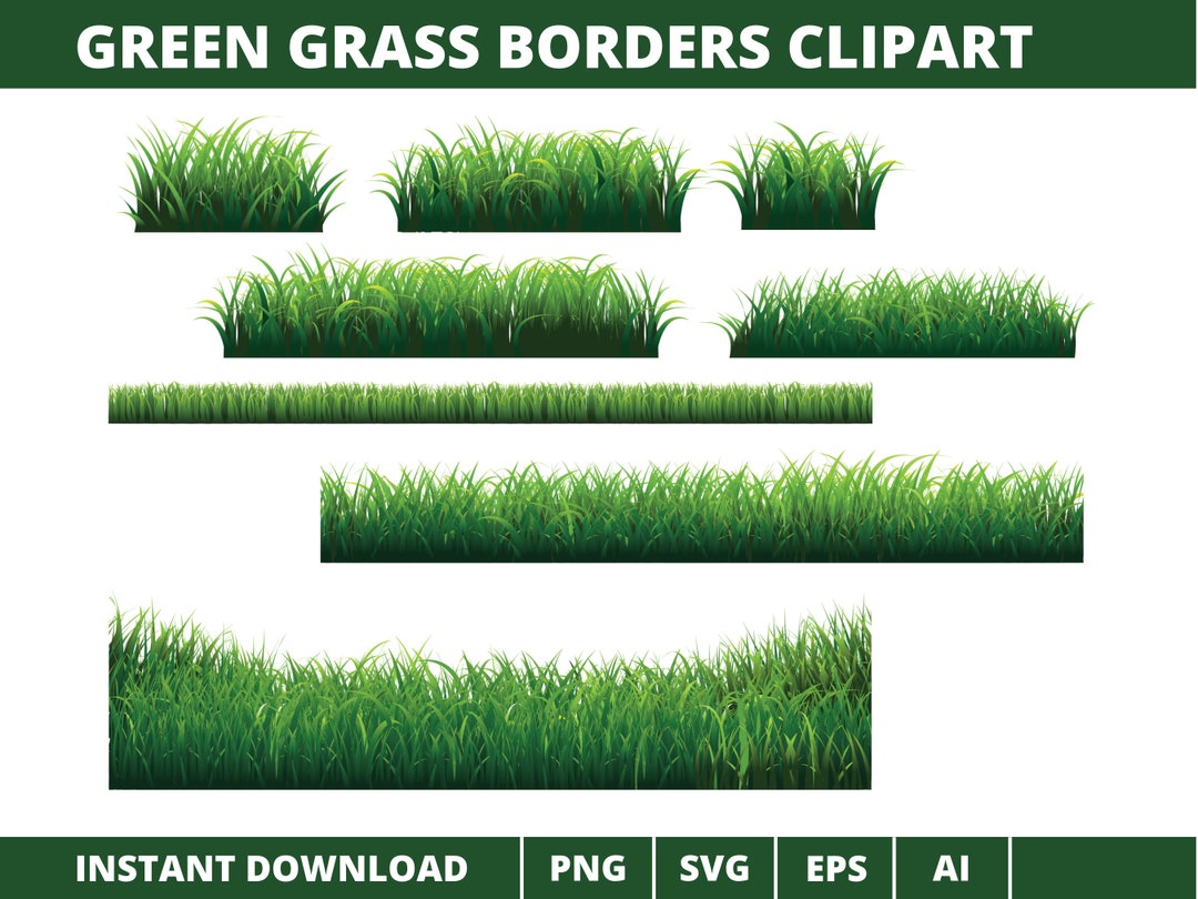 Green Grass Borders Clipart, Lawn Frame Png Svg Eps Ai, Field ...