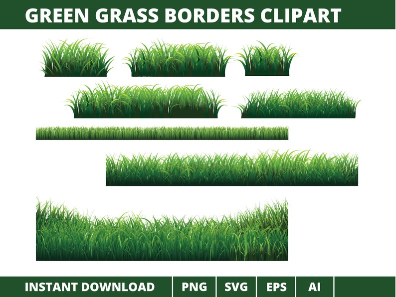 Green Grass Borders Clipart, Lawn Frame Png Svg Eps Ai, Field ...
