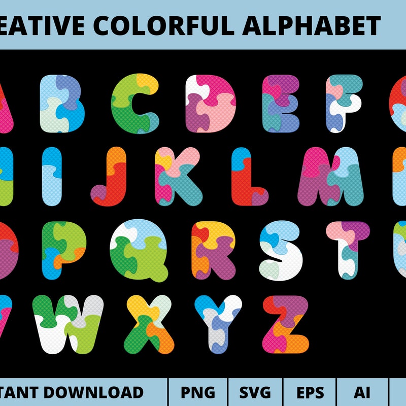 Colorful Alphabet Png - Etsy