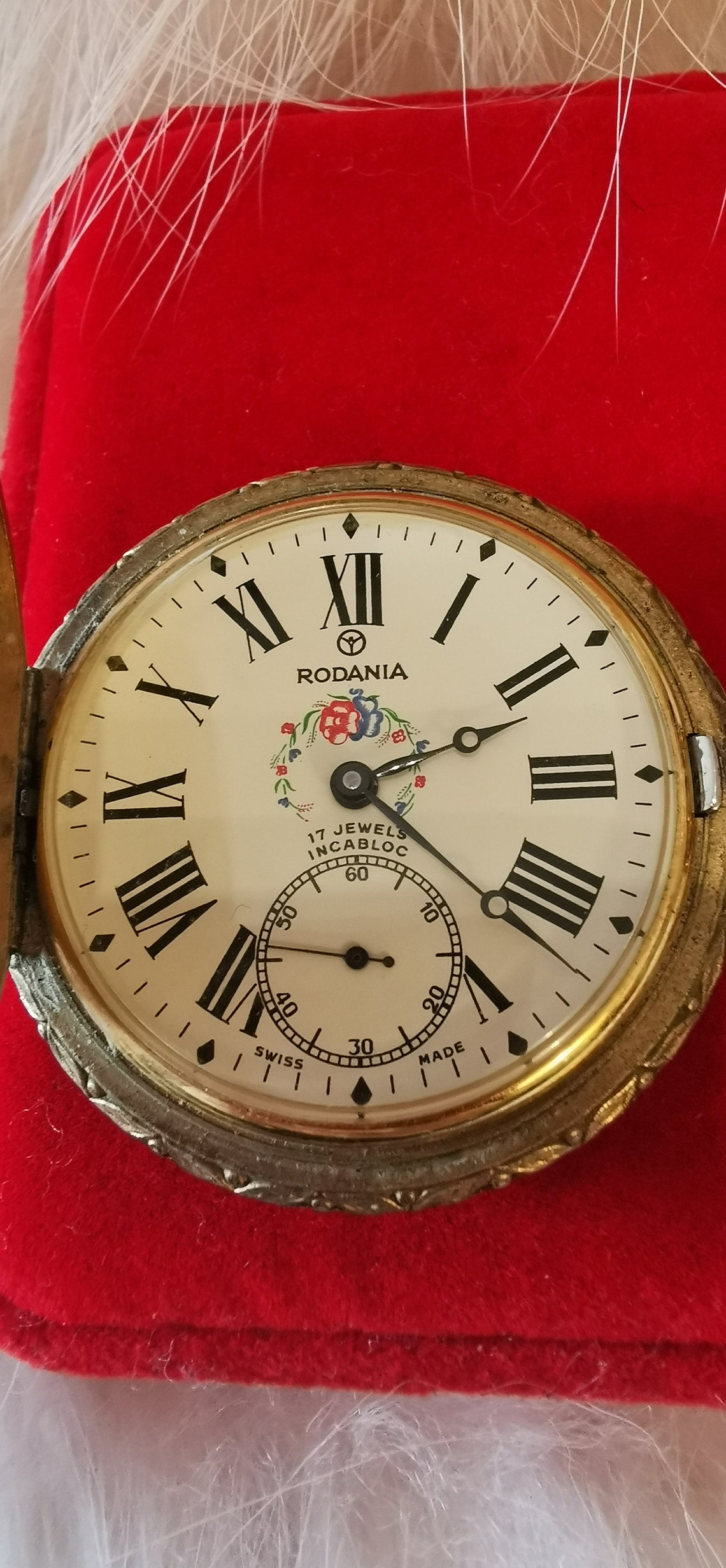 Vintige Rodania Mechanical 17 Jewels Incabloc Gold Plated Pocket Watch ...
