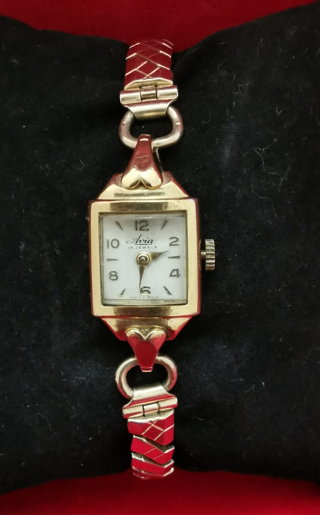 Vintage,, Avia 4398 "mechanical Golden Plated Ladies Watch Swiss Made ...