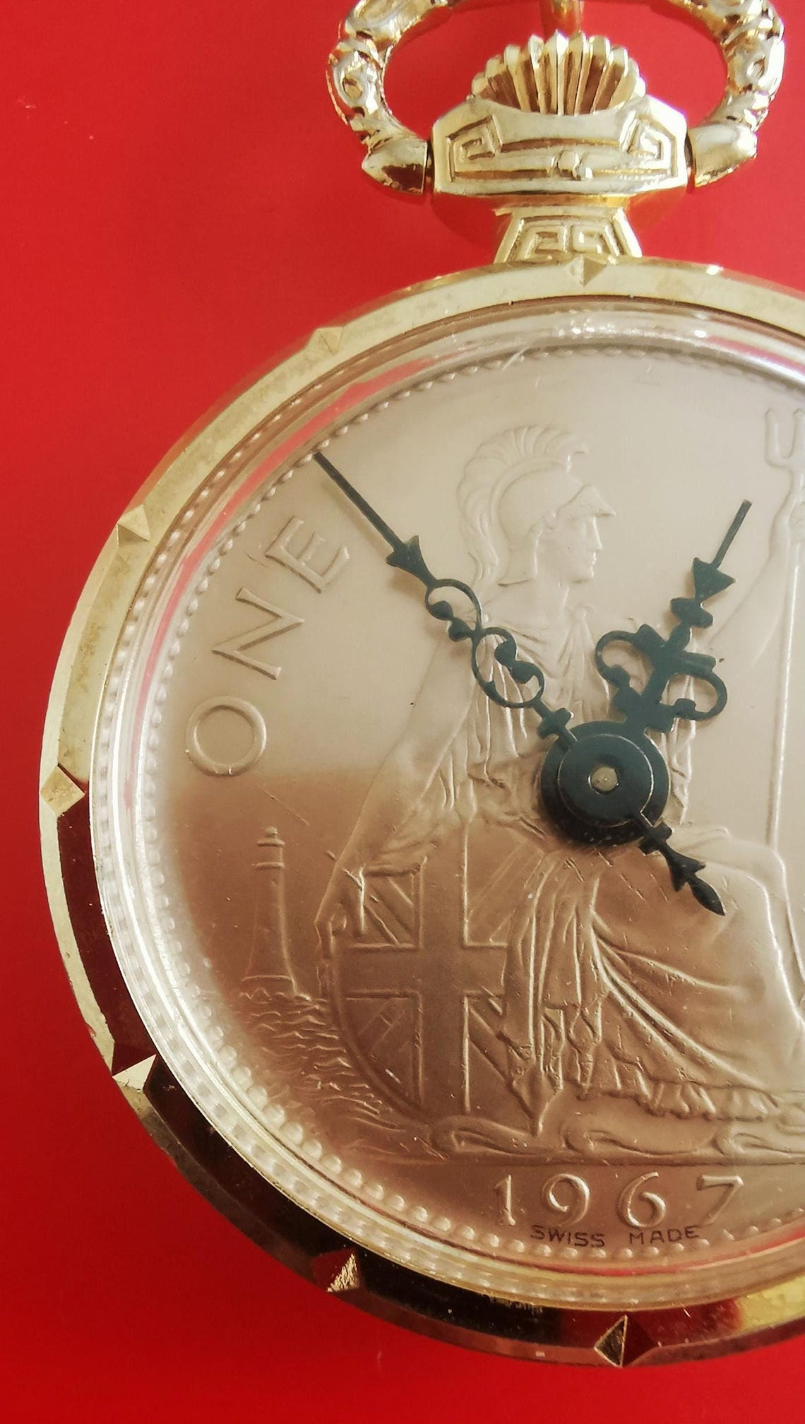 Vintage Havner Gold Tone Pocket Watch, 1967 Penny Design - Etsy