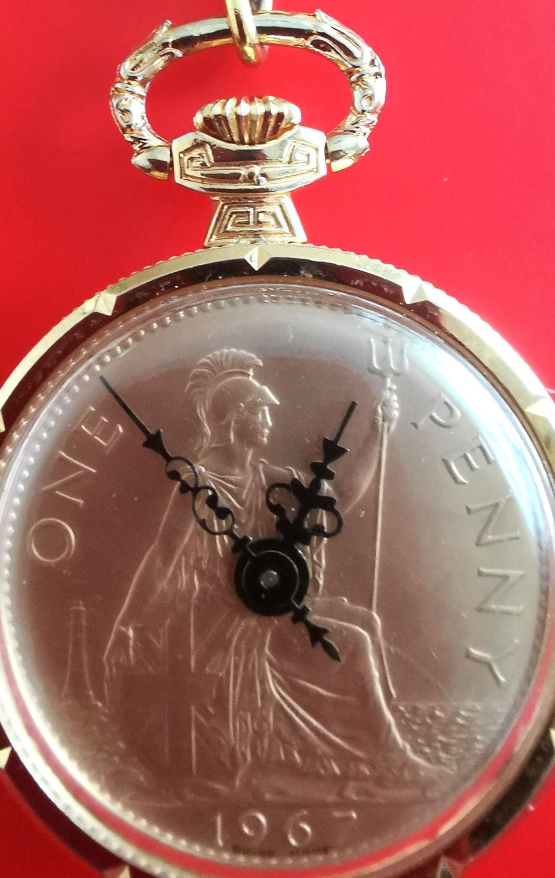 Vintage Havner Gold Tone Pocket Watch, 1967 Penny Design - Etsy
