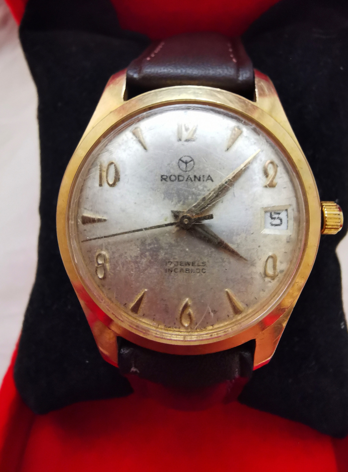 Vintage Mechanical,, Rodania" 17 Jewels Incabloc Men Watch 1960's Swiss ...