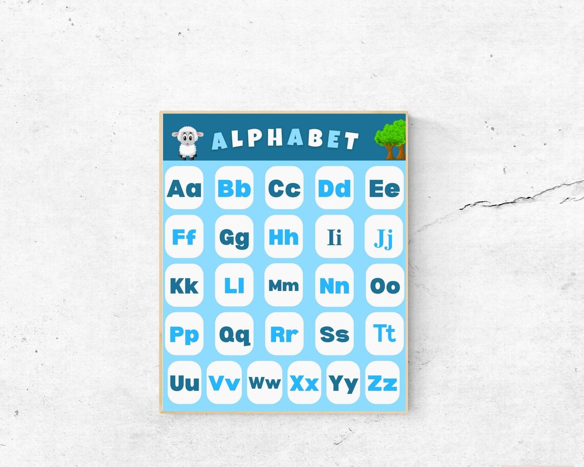 Colorful Alphabet Poster Kids Wall Art Homeschool Printable - Etsy