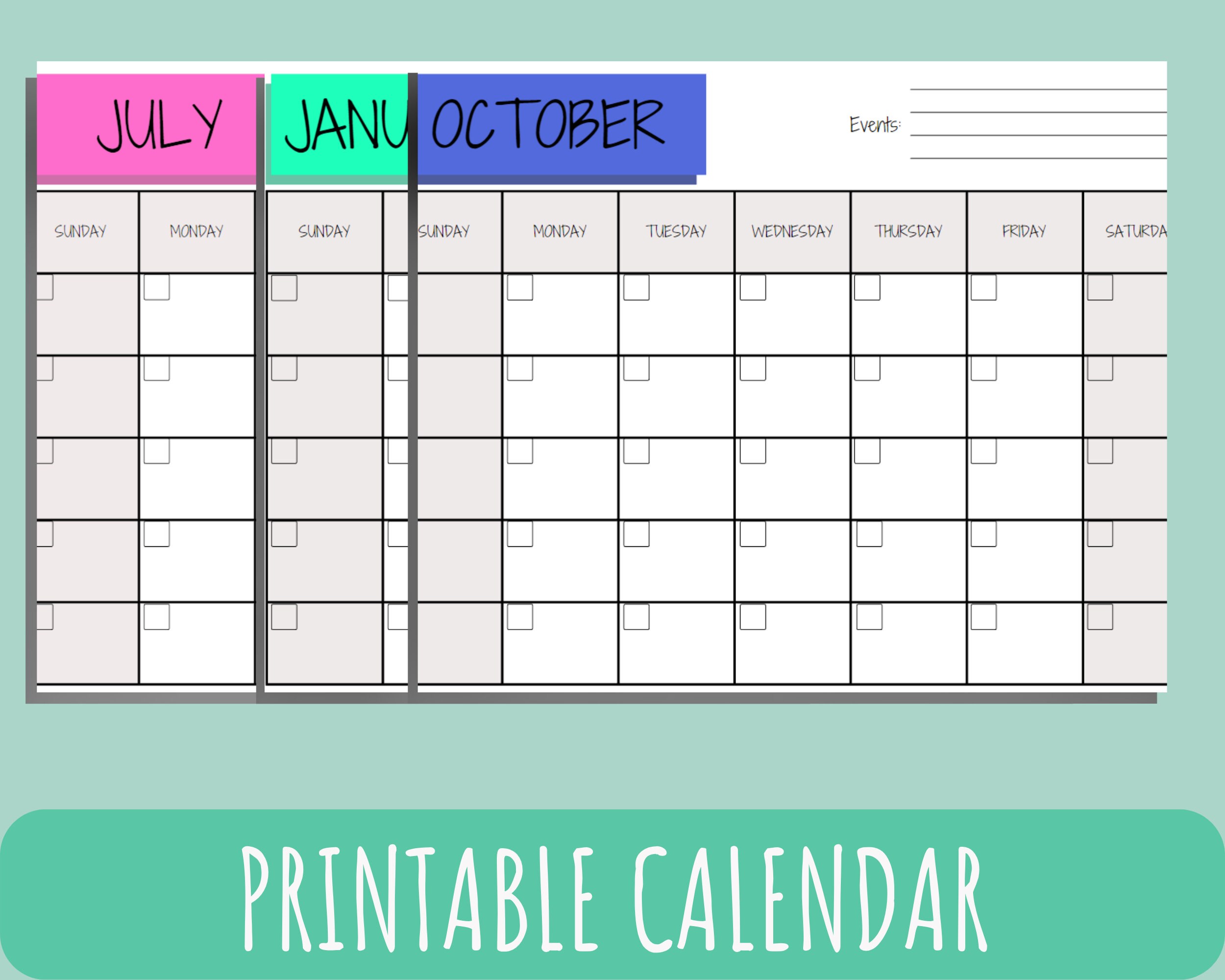 Monthly Calendar 2022 Template