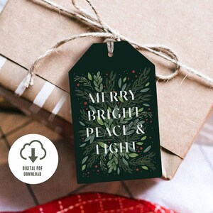 Printable Christmas Gift Tag, Holiday Gift Tags, Modern Christmas Tags ...