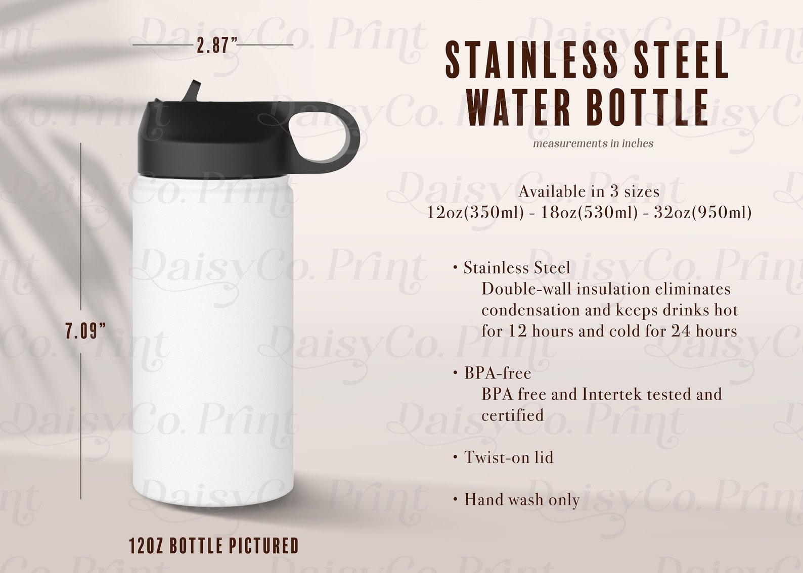 Stainless Steel Water Bottle Mockup, Stainless Steel Water Bottle ...