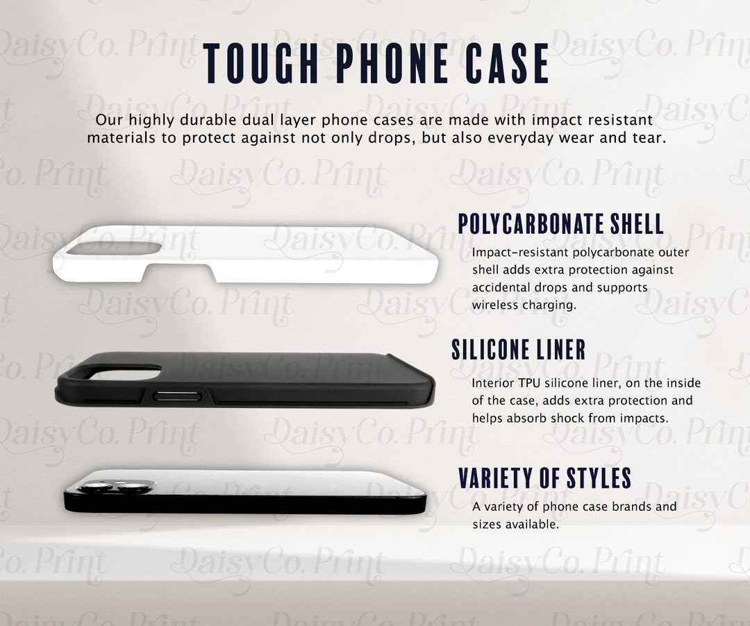 Tough Case Mockup Size Chart, Tough Phone Case Mockup, Generic Brand ...