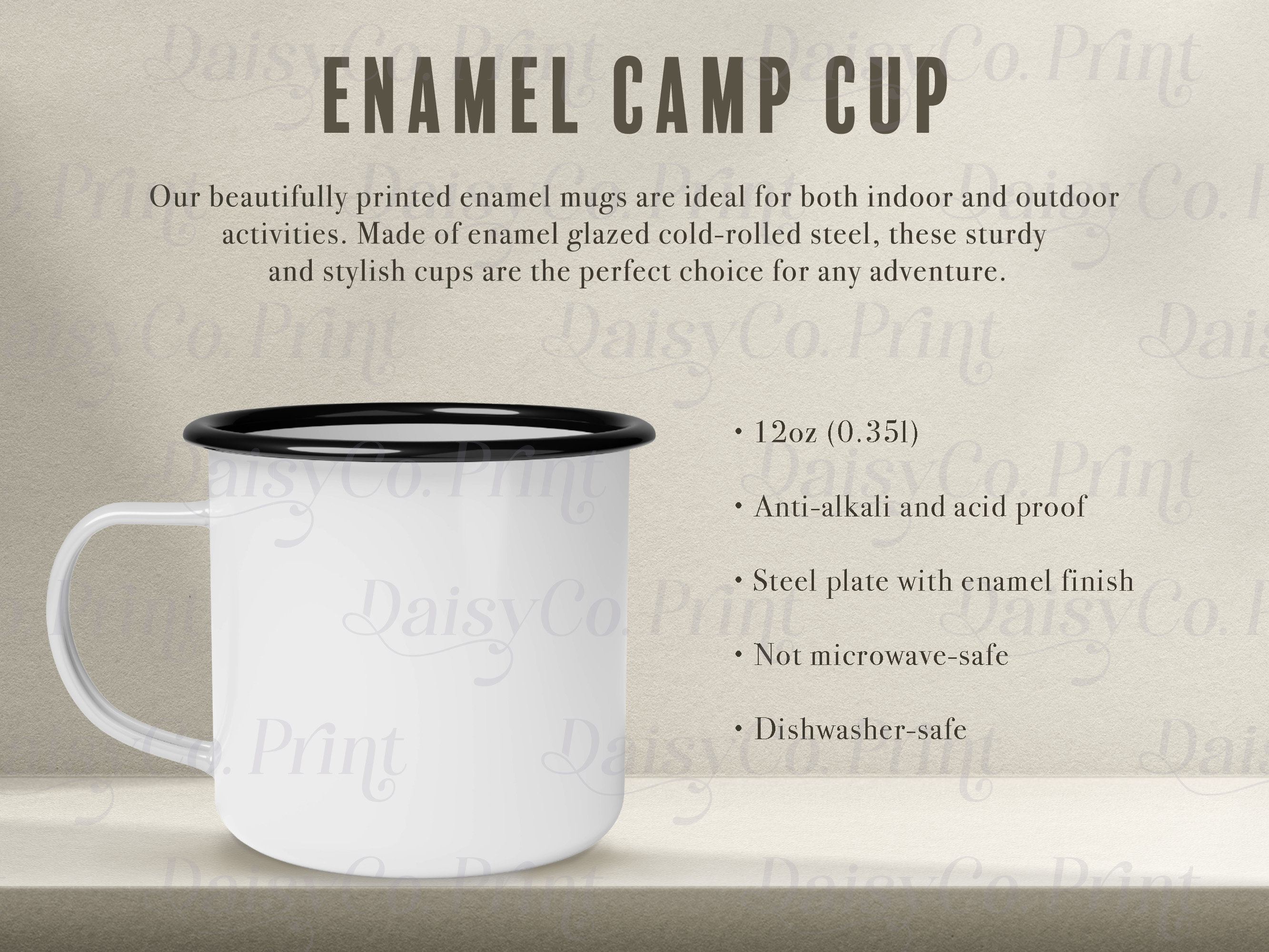 Enamel Camp Cup Mockup, Enamel Camp Cup Size, Enamel Mug Mockup, Mug Size Chart, Enamel Coffee ...